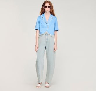 Sandro Baumwollhemd mit Perlenborte