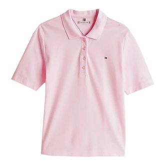 Tommy Hilfiger Femme, Tops, Rose, Taille: 40 FR Polo Piqu&eacute; Rose Clair
