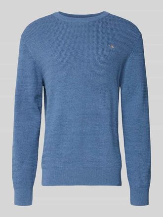 GANT Strickpullover mit Strukturmuster und Label-Stitching
