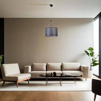 Opviq Elegant Black Chandelier, Metal Body, 40 cm Diameter, Adjustable Height (50-70 cm), E27 Socket, Max 40W, IP20 | Perfect for Modern Home D&eacute;cor