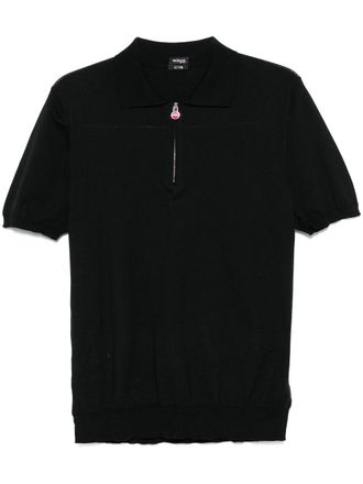 Kiton polo &agrave; fermeture zipp&eacute;e - Noir