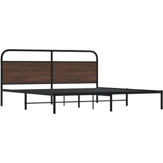 vidaXL Cadre de lit en m&eacute;tal sans matelas ch&ecirc;ne marron 180x200 cm Vidaxl