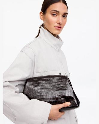 Arket Clutch Mit Krokodilpr&auml;gung -Braun