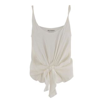 J.W.Anderson Femme, Tops, Blanc, Taille: 34 FR D&eacute;bardeur en Soie avec &agrave; la Taille