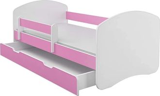 Generic BDW Kinderbett Jugendbett mit Einer Schublade und Matratze || BESTPREIS ||, Rosa, 160x80