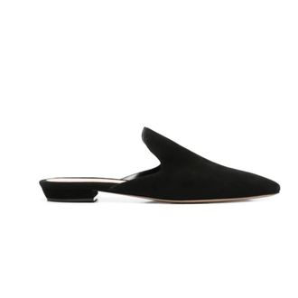 Gianvito Rossi Schwarze Nubuk-Mules mit mandelf&ouml;rmiger Spitze - - Shoes - Damen - Schwarzk - 39 EU