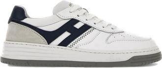 Hogan Low-Top Sneaker - Low-Top White Sneakers With Navy Accents - Gr. 5_5 - in Weiß - für Damen
