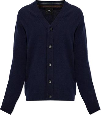 Paul Smith Cardigan en laine m&eacute;rinos - Homme - Pulls - Bleu - Taille: XL