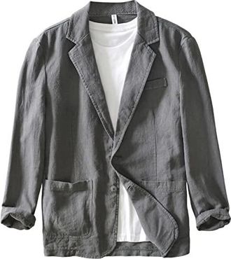ICEGREY Blazer Homme Veste de Costume Slim Fit Deux Bouton Veston Blazer Homme Casual Elégant pour Mariage Business Soirée, Gris, XXL