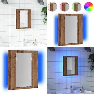 vidaXL LED-Spiegelschrank Altholz-Optik 40x12x45 cm Holzwerkstoff - Vidaxl