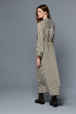 Next Midikleid Lang&auml;rmeliges Midi-Hemdkleid mit Bindeg&uuml;rtel (1-tlg)