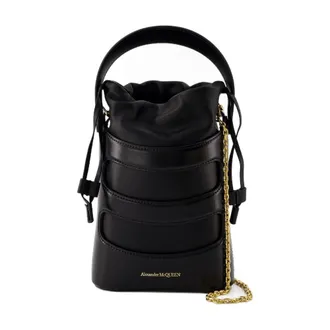 Alexander McQueen Womens The Rise Mini Crossbody Bag Black Calfskin