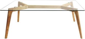 Altobuy VERANE - Table Basse Rectangulaire Plateau Verre