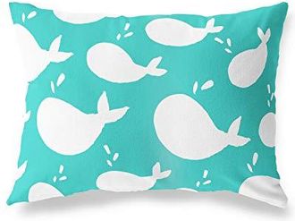 Bonamaison Le Jardin du Lin Kissen Zierkissenbezug Türkisweiß Kissenbezug, Weich Bequem, Für Zuhause Autos Büro Sofa Wohnzimmer Couch Schlafzimmer Dekor, 45x60 C