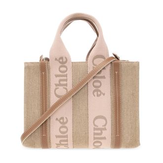 Chlo&eacute; Woody Small Shopper Bag - - Bags - Damen - Beige - ONE SIZE