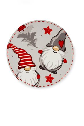 Excelsa Gnomo Untersetzer f&uuml;r die K&uuml;che, Durchmesser 16 cm, Keramik und Kork, Weihnachtsdekoration