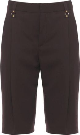 Elisabetta Franchi Femme, Shorts, Brun, Taille: 38 FR Cool Wool Bermuda Shorts