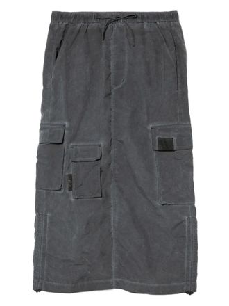 Izzue jupe &agrave; patch logo - Gris