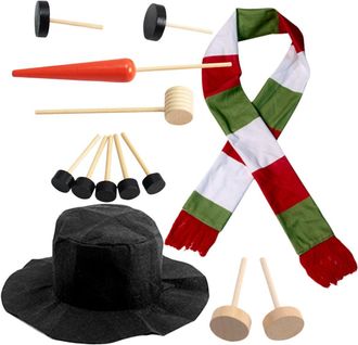 OSALADI Weihnachts Schneemann Dekorationsset 13 St&uuml;ck mit M&uuml;tze Karottennase und Schal Winter Selbstgemacht Schneemann Ankleidezubeh&ouml;r f&uuml;r Festliche Dekoratio