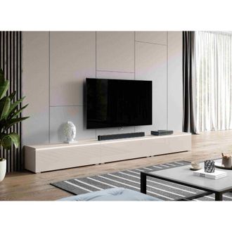 Furnix Furnix - TV-Kommode bargo 300 cm (3x100cm) TV-Schrank mit LED-Beleuchtung Beige