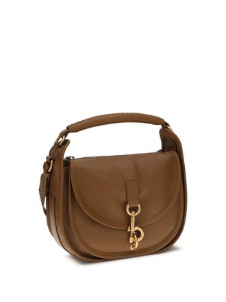 Burberry Womens Small B Clip Crossbody Bag Hazel Calf Leather Bos Taurus Shoulder