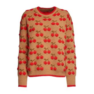La DoubleJ Cherry Intarsia Pullover - - Knitwear - Damen - Braun - M