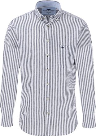 Fynch-Hatton Hemd aus Leinen gestreift Navy/XL