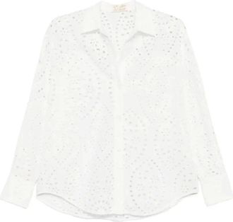 MC2 Saint Barth Femme, Blouses et Chemises, Blanc, Taille: 40 FR Cristal Broderie Anglaise Shirt
