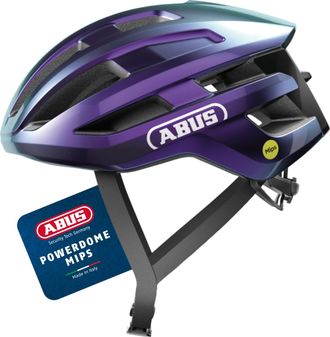 ABUS Rennradhelm PowerDome MIPS - leichter Fahrradhelm mit cleverem Belüftungssystem und Aufprallschutz - Made in Italy - für Damen und Herren - Violett, G