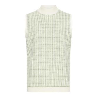 Ichi Birch W Iguana Check - 9000039 - - Knitwear - Damen - Gr&uuml;n - S