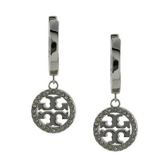 Tory Burch Pave Huggie Hoop Ohrring Zubeh&ouml;r - - Accessories - Damen - Grau - ONE SIZE