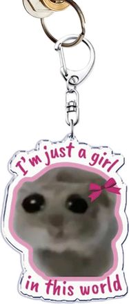 Generic Trauriger Hamster-Schl&uuml;sselanh&auml;nger - lustiger Meme-Schl&uuml;sselanh&auml;nger Im Just a Girl, lustiger h&auml;ngender Schl&uuml;sselanh&auml;nger |