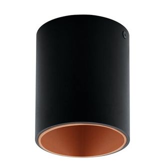 Eglo LED Deckenleuchte Polasso, 1 flammige Deckenlampe, Material: Aluminium, Kunststoff, Farbe: Schwarz, kupfer, Ø: 10 cm