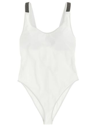 Brunello Cucinelli Monile-Detailed One-Piece Swimsuit - White