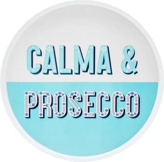 KASANOVA Kasanova 1 35 cm blaues Melamintablett-Maiolika, Melamin, Hellblau