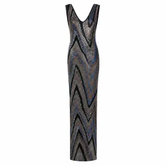Missoni Bead-Embroidered Zigzag Dress - Multicolor
