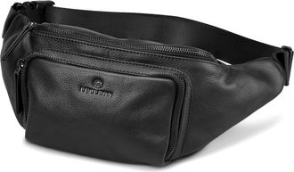 Lucl&eacute;on by Trendhim | Bauchtasche f&uuml;r Herren aus Schwarzem Vollrindsleder | Anilin-Finish & Baumwollfutter | G&uuml;rteltasche im D&auml;nischen Design f&uuml;r Alltag & Rei