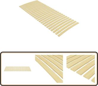 vidaXL Lattenrost mit 24 Latten 80x200 cm - Holzlattenrost - Lattenrost 80x200 - Pappelholzlattenrost - Rollos Lattenrost - Zusammengeklappbarer Lattenrost