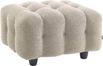 Sweeek Sitzhocker Fußhocker mit strukturiertem Bouclébezug für 3-Sitzer Sofa Leon