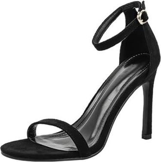 Minetom Sandales Femme Bout Ouverts Chaussures à Talon Aiguille Haut High Heels Escarpins Été Fête Soirée Mariage Bureau Sandals B Noir 2 36 EU