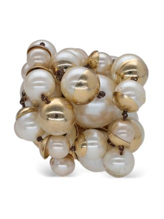 Vintage bague &agrave; perles - Tons neutres