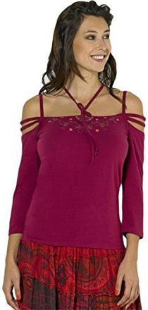 Coline Tee Shirt Femme Manches Longues - Couleur : Framboise- Taille : L