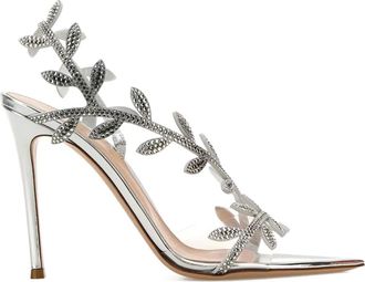 Gianvito Rossi Sandalen mit Kristallblatt - Silber