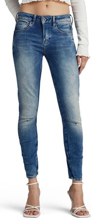 G-Star RAW Damen Arc 3D Mid Waist Skinny Jeans, Blau (Medium Aged 8968-071, 27W / 32L