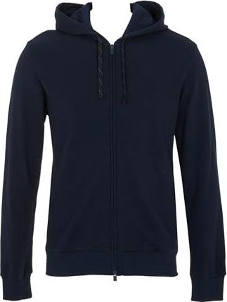 Emporio Armani Piquet Hoodie Sweatshirt Capuche, Bleu, L Homme