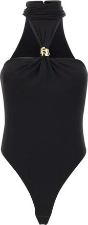 Elisabetta Franchi Femme, Tops, Noir, Taille: 38 FR Jewel Detail Bodysuit