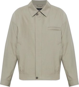 Emporio Armani Homme, Vestes, Gris, Taille: 2XL Veste en laine l&eacute;g&egrave;re micro-textur&eacute;e &agrave; motif chevrons