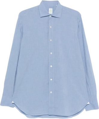 Finamore Homme, Chemises, Bleu, Taille: 5XL Super Light Cotton Shirt