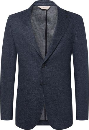 Paoloni Einreiher-Sakko mit Schurwolle und Fischgrät-Webmuster in