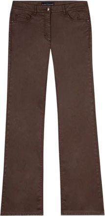 Luisa Cerano Femme, Jeans, Brun, Taille: 38 FR Jean Large Effet Cuir